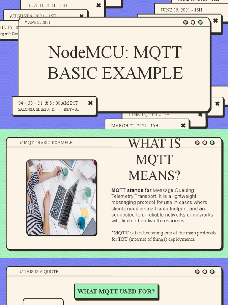 Nodemcu: MQTT Basic Example: // APRIL 2021 | PDF | Computer Architecture | Computer Science