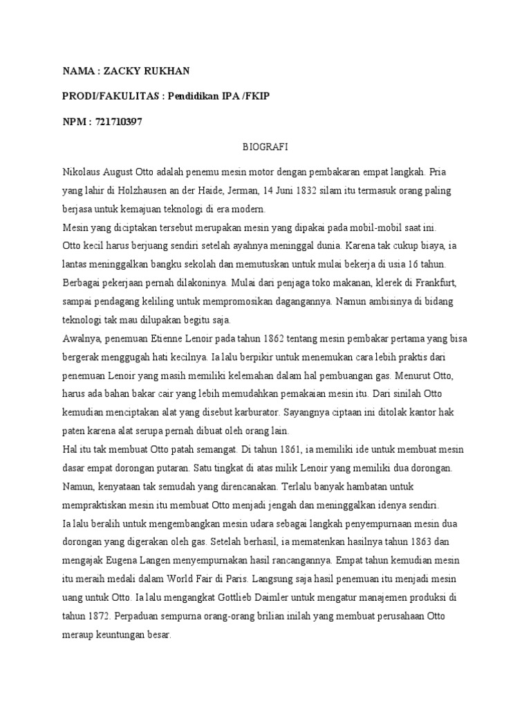 Biografi Nicolas Otto | PDF