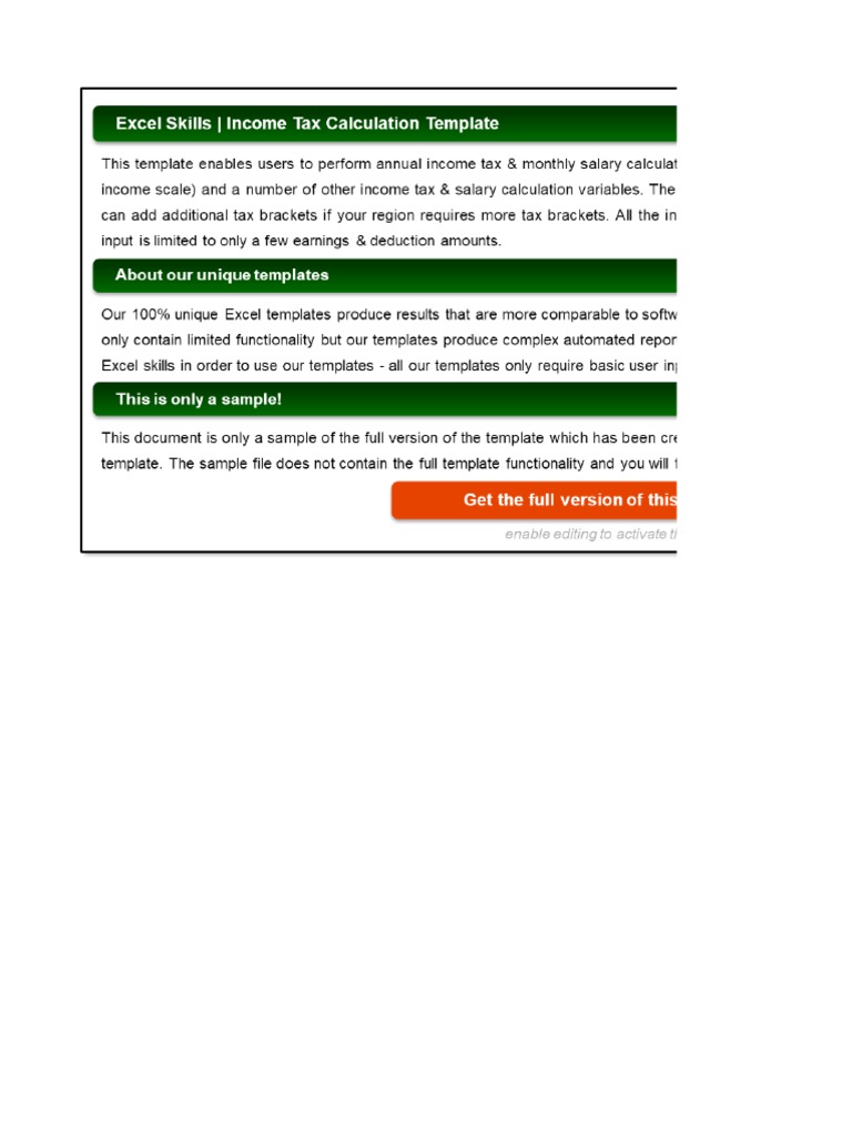 Income Tax Calculator Sample | PDF | Taxes | Tax Bracket