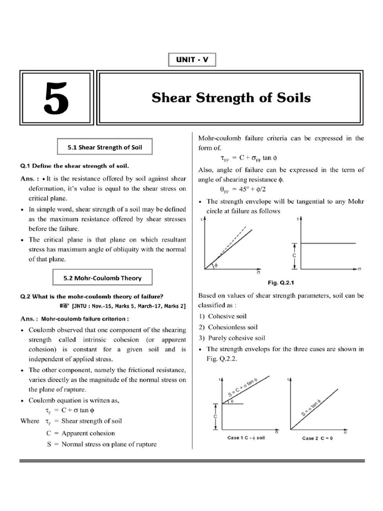 UNIT 5 - Shear Strength | PDF