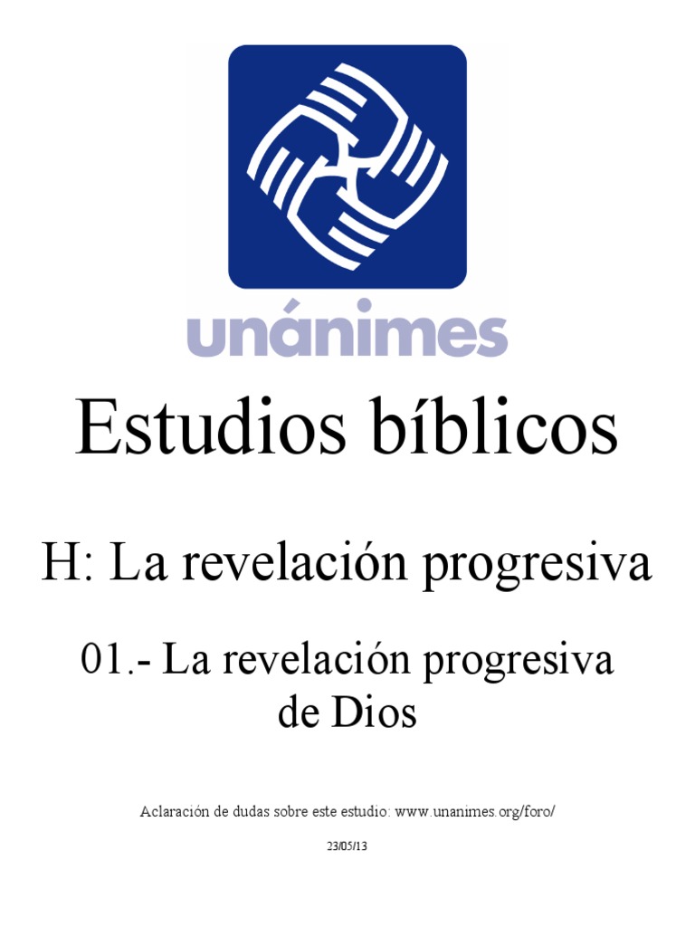 H.01. - La Revelacion Progresiva de Dios | PDF | Biblia | Dios