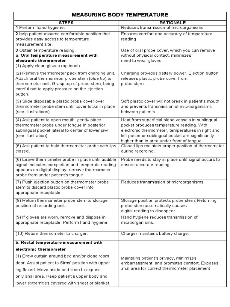 Clinical Temperature Measurement Guide | PDF | Thermometer | Ear