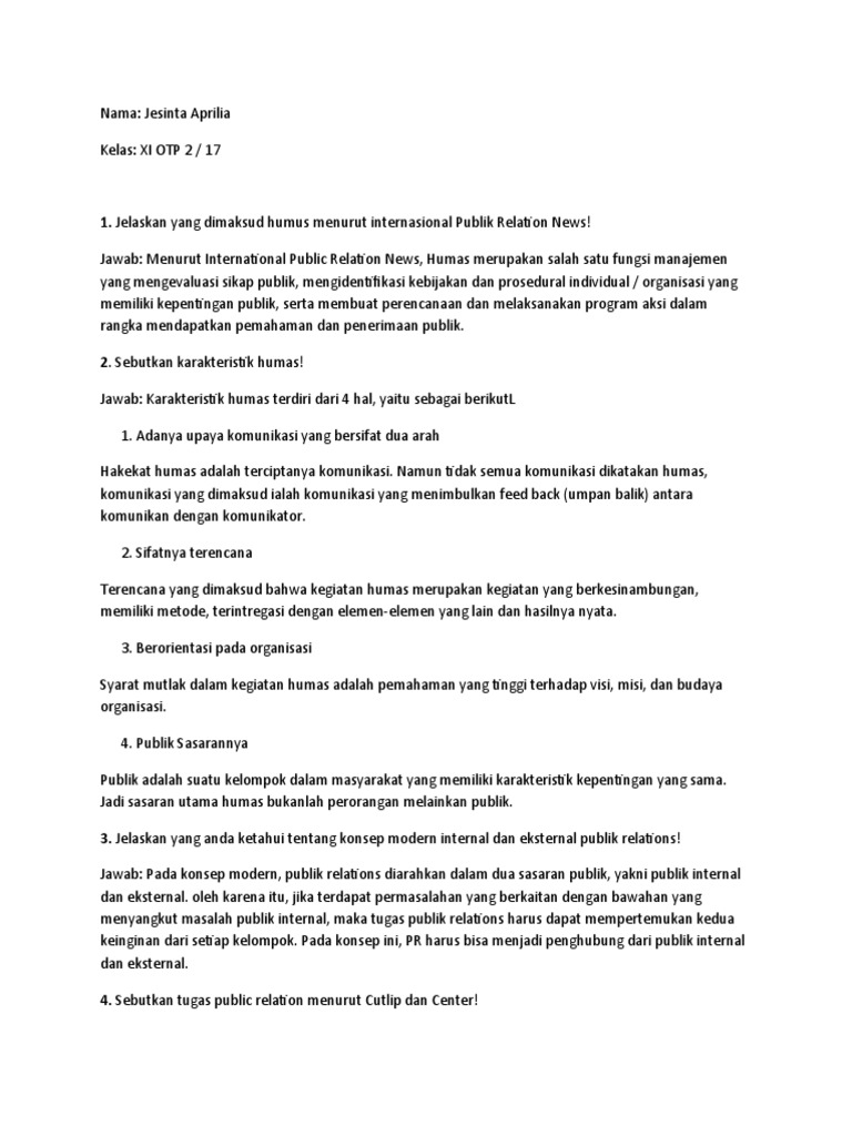 Ruang Lingkup Humas | PDF