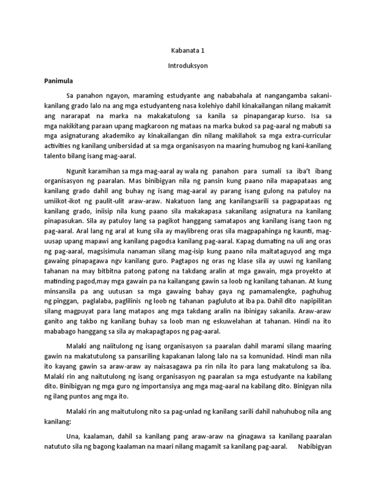 Chapter 1 Panimula | PDF