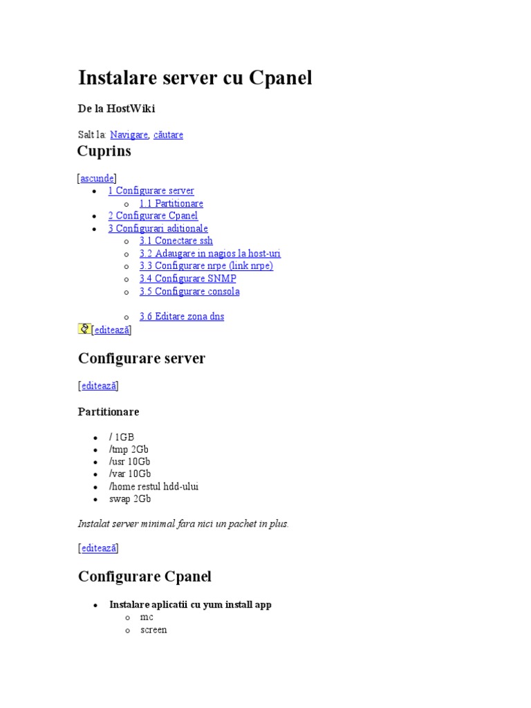 Instalare Server cu cPanel Ghid | PDF | Email Spam | Cyberspace