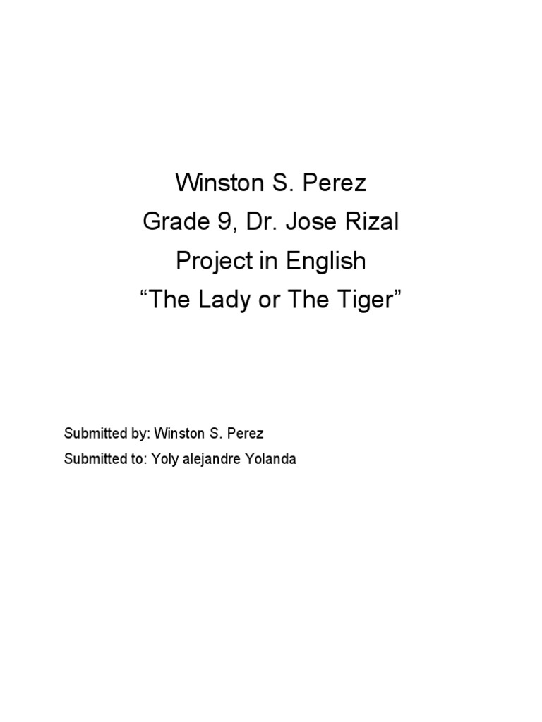 Analysis of "The Lady or The Tiger" | PDF