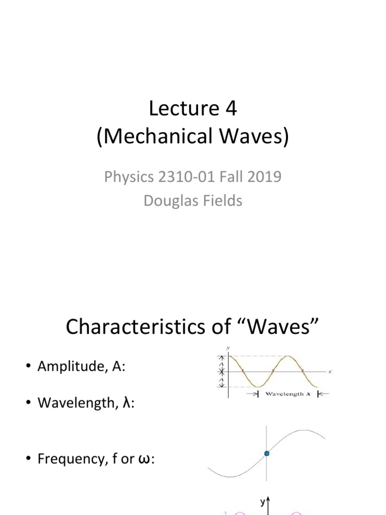 Mechanical Waves Pdf Waves Wavelength