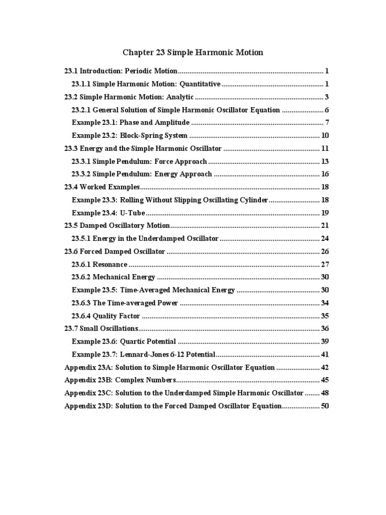 Simple Harmonic Motion Notes | PDF | Clock | Pendulum