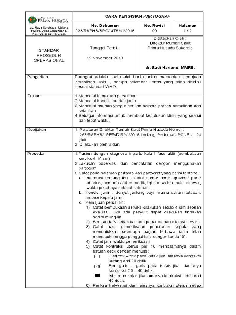 23 Cara Pengisian Partograf | PDF