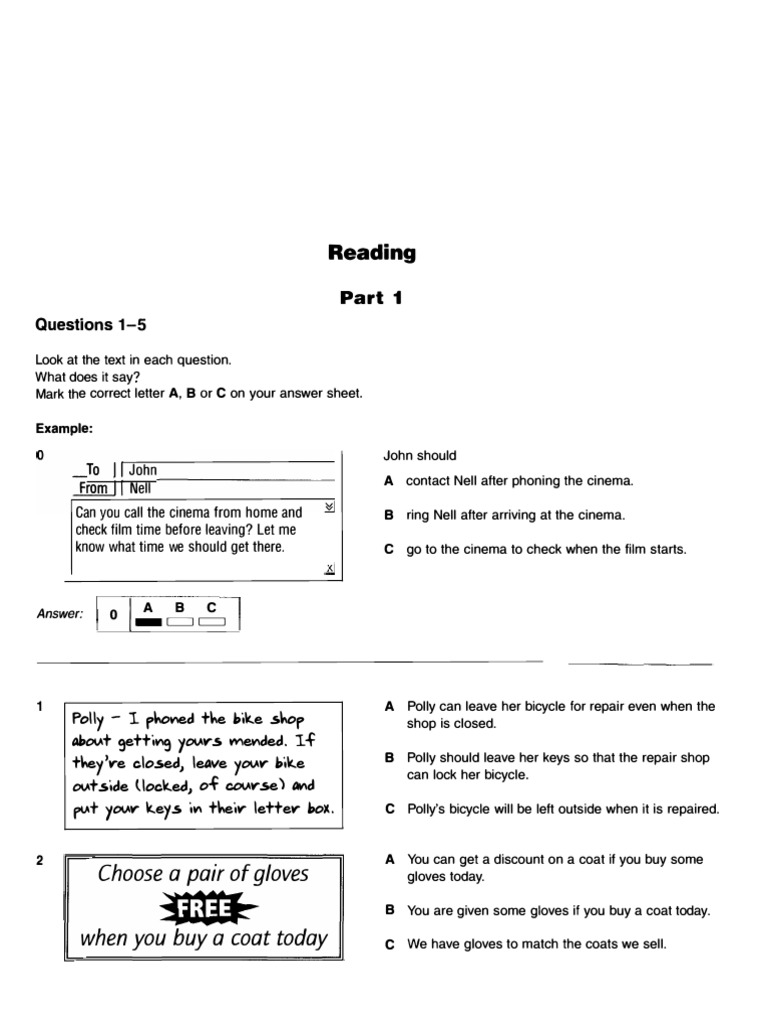 Test B - Reading | PDF