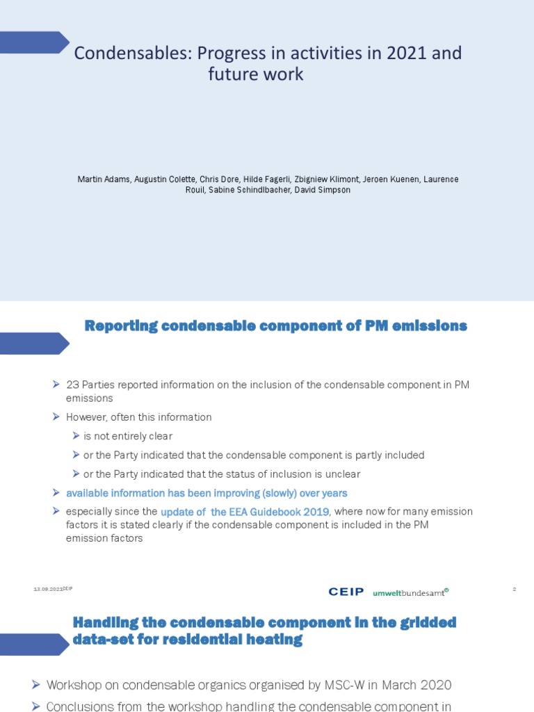 Condensables For EMEP FINAL | PDF | Particulates