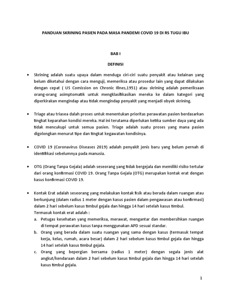 Panduan Pengisian Skrining | PDF