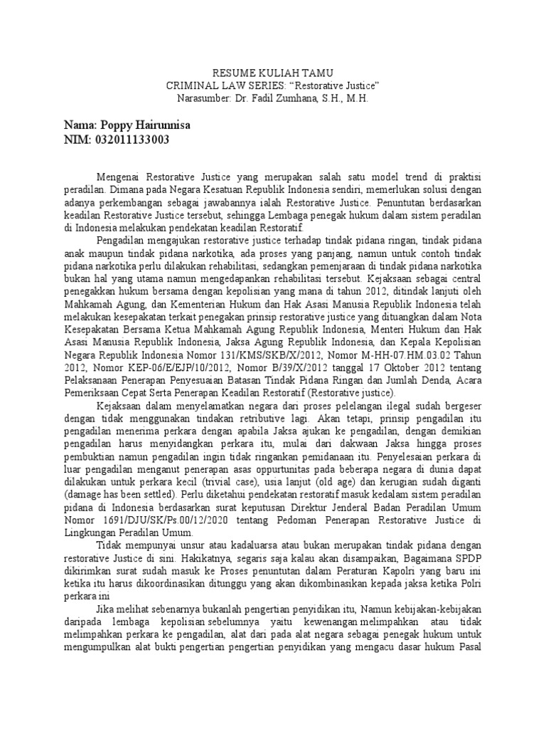 Resume Kuliah Tamu | PDF