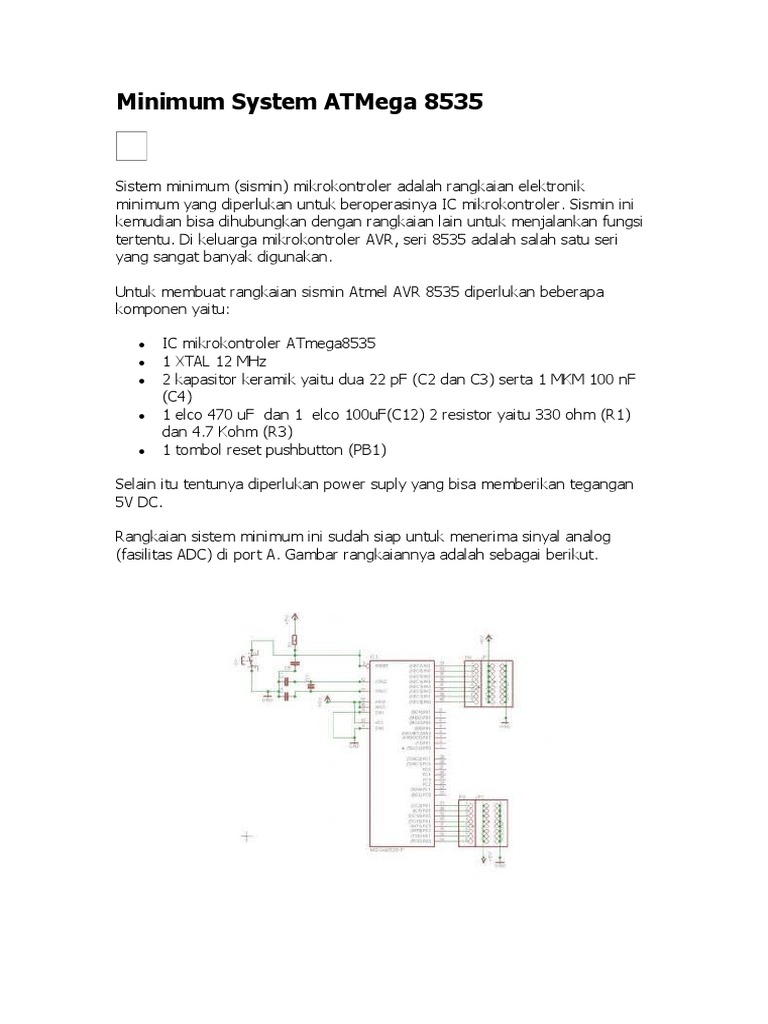 Minimum System ATMega | PDF | Komputer | Teknologi & Rekayasa