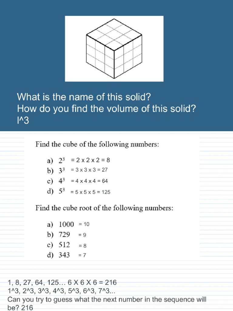 Cube Number Sequence Pdf