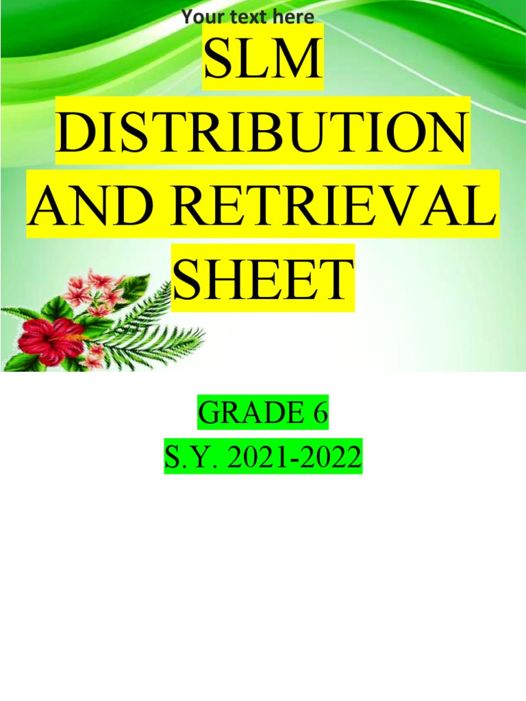 SLM Distribution and Retrieval Sheet | PDF