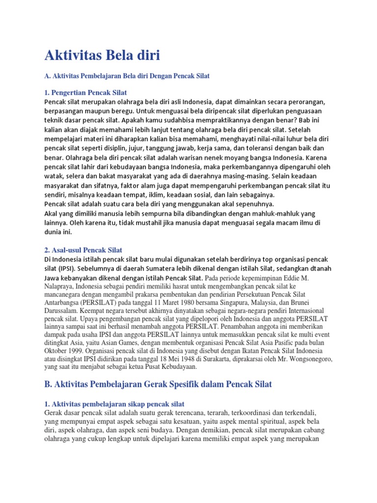 Aktivitas Bela Diri | PDF