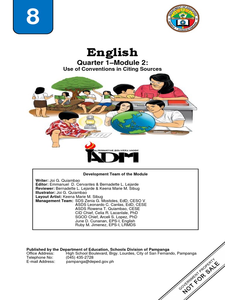 English: Quarter 1 - Module 2 | PDF | Citation | Plagiarism
