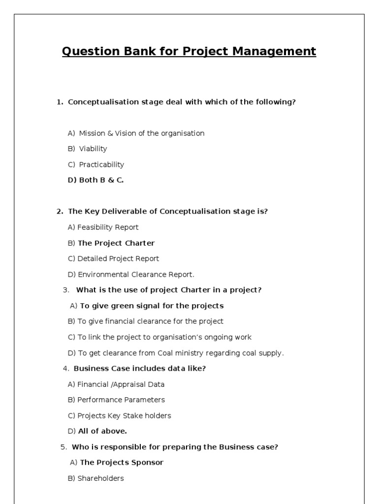 Question Bank PM Atul | PDF | Project Management | Business