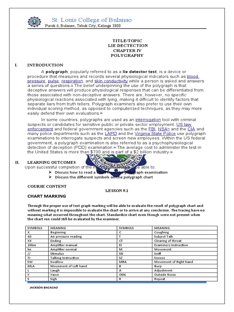 Lie Detection (Forensic 15) Module 9 | PDF | Polygraph