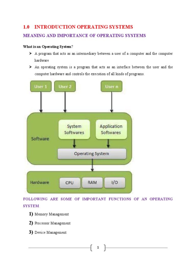 1.introduction To Os | PDF | Operating System | Kernel (Operating System)