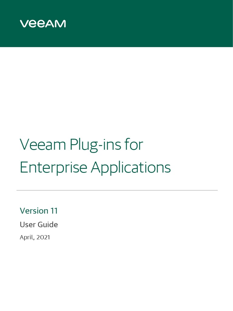 Veeam Backup 11.0 Plug-Ins User Guide | PDF | Port (Computer Networking ...