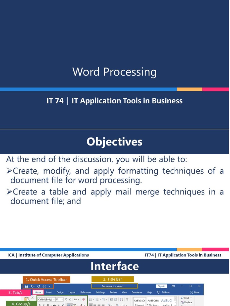 IT74 Lecture #4 Word Processing | PDF