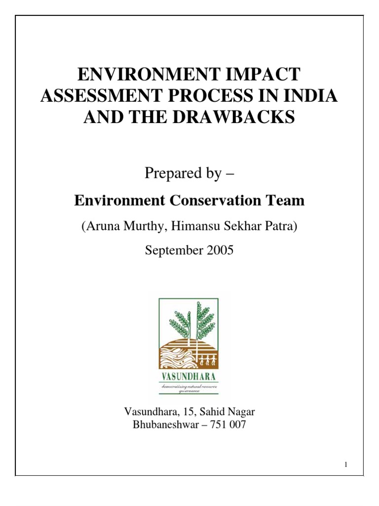 Environment Impact Assessment Process In India And The Drawbacks 1 Pdf