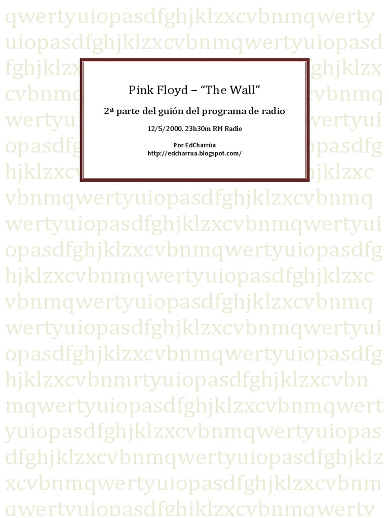 Análisis de "The Wall" de Pink Floyd | PDF