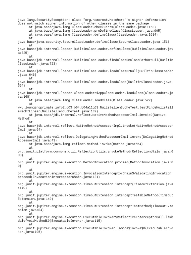Hamcrest Stacktrace | PDF | Software Engineering | Concurrent Computing