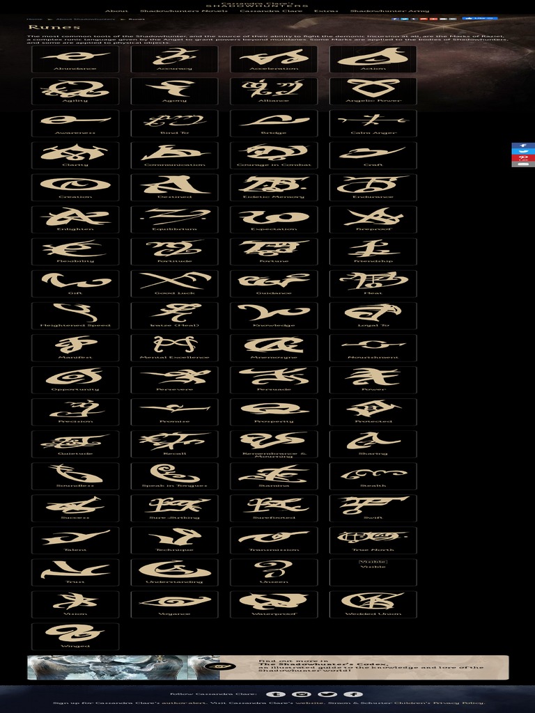 A Guide to Runes: The Tools That Grant Shadowhunters Their Powers | PDF