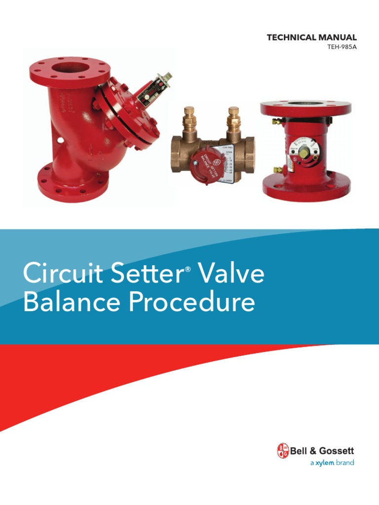 Circuit Setter Valve Balance Procedure: Technical Manual | PDF | Flow ...