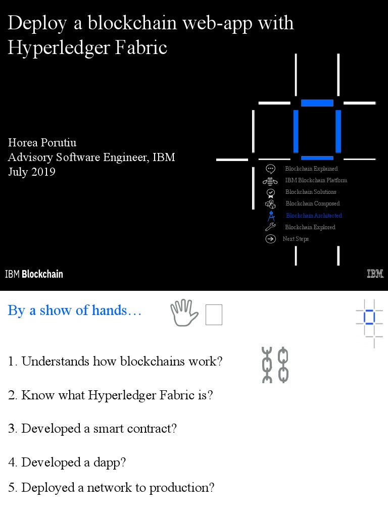 Deploy A Blockchain Web App With Hyperledger Fabric Presentation Download Free Pdf Computing 