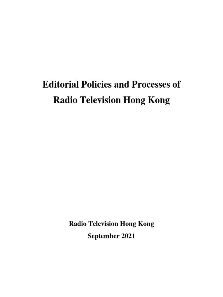 RTHK Editorial Guidelines | PDF | Special Administrative Regions Of China | Hong Kong