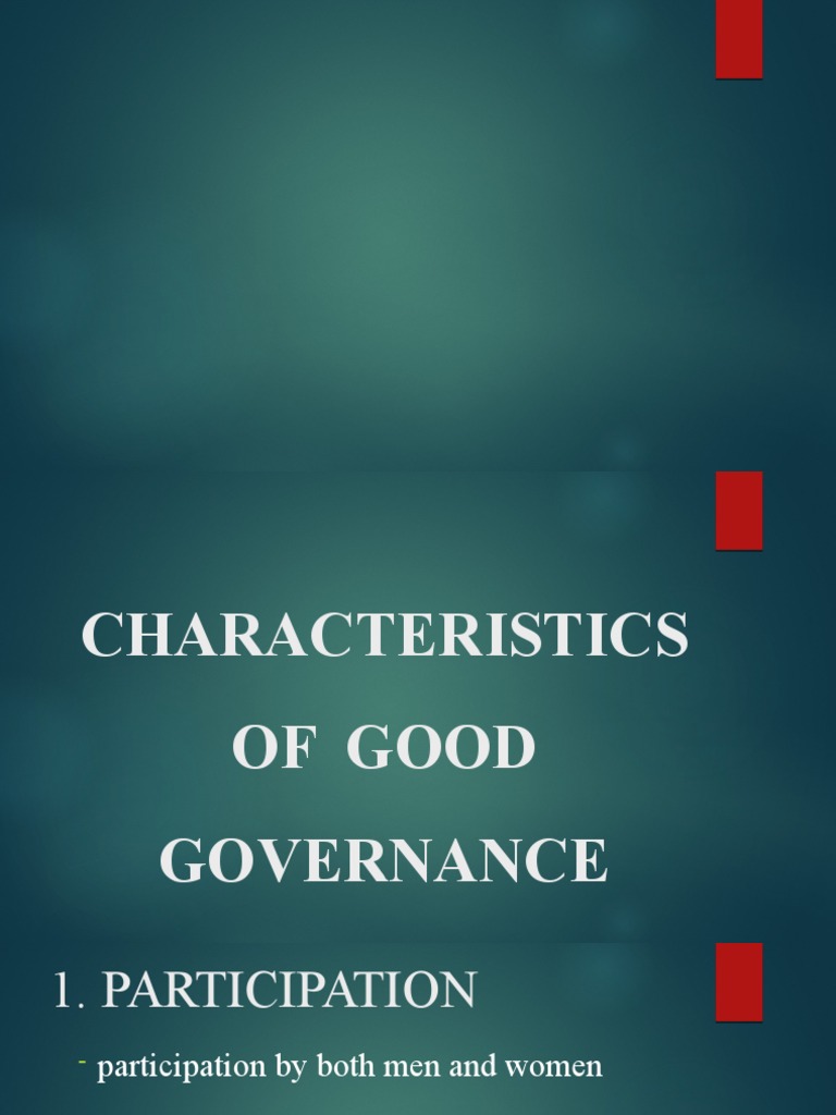 Characteristics of Good Governance: An Analysis of the Key Aspects and ...