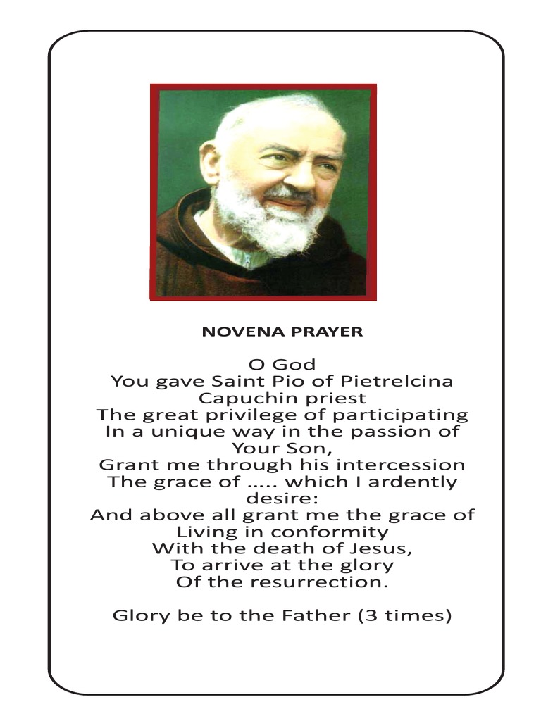 Padre Pio Prayer Card | PDF