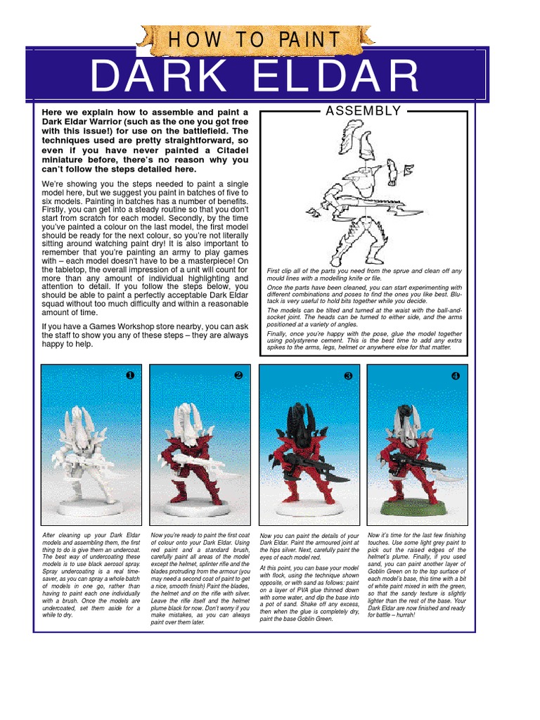 Warhammer 40k - How To Paint Dark Eldar | PDF | Paint