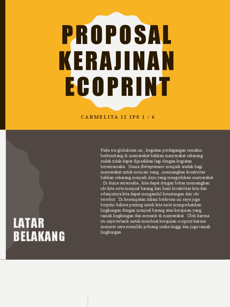 Proposal Ecoprint | PDF