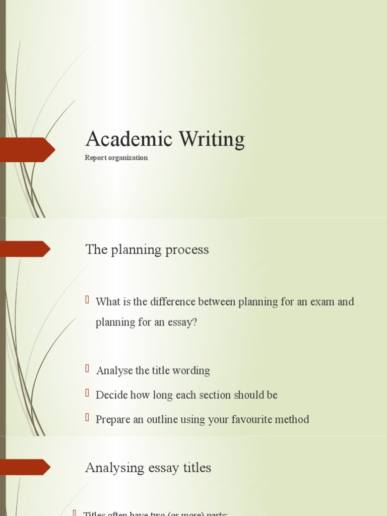 Academic Writing Report Organisation | Download Free PDF | Essays | E ...