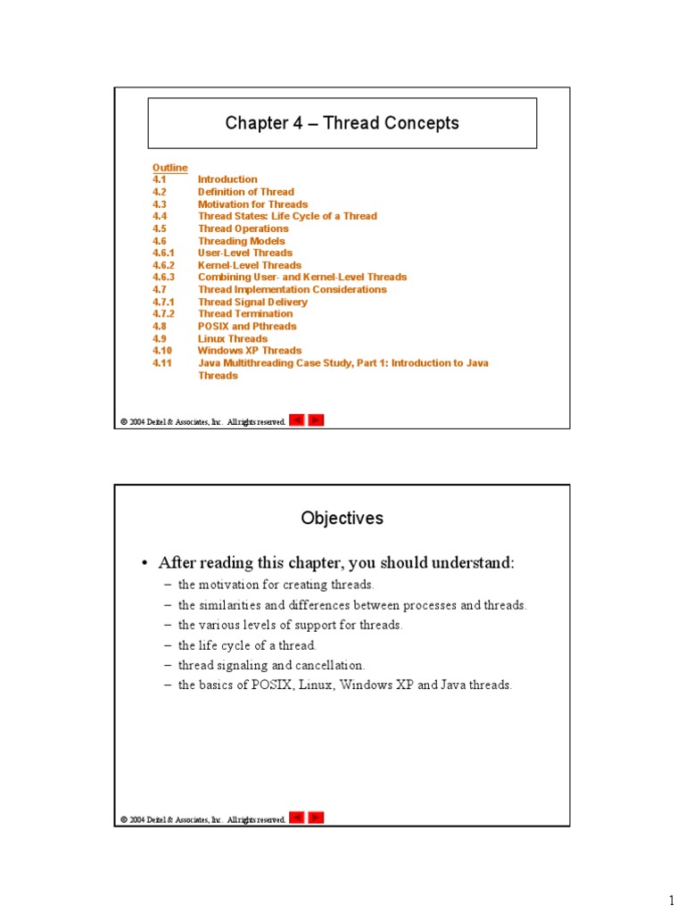 Chapter 4 - Thread Concepts: 2004 Deitel & Associates, Inc. All Rights ...