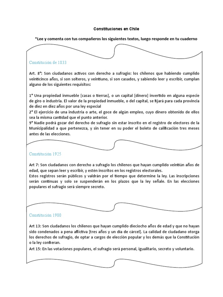 Ficha de Trabajo Constitución | PDF