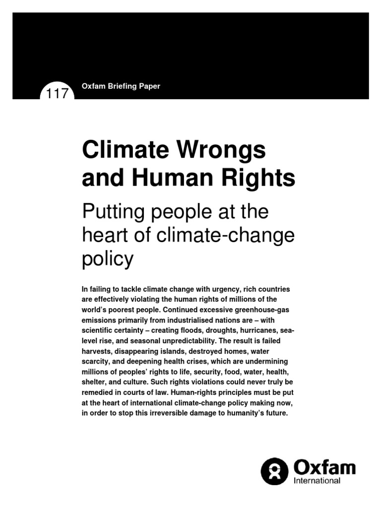 Climate Wrongs and Human Rights: Putting People at The Heart of Climate ...