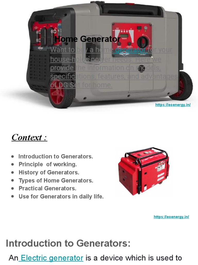 Home Generator | PDF | Electric Generator | Electric Power