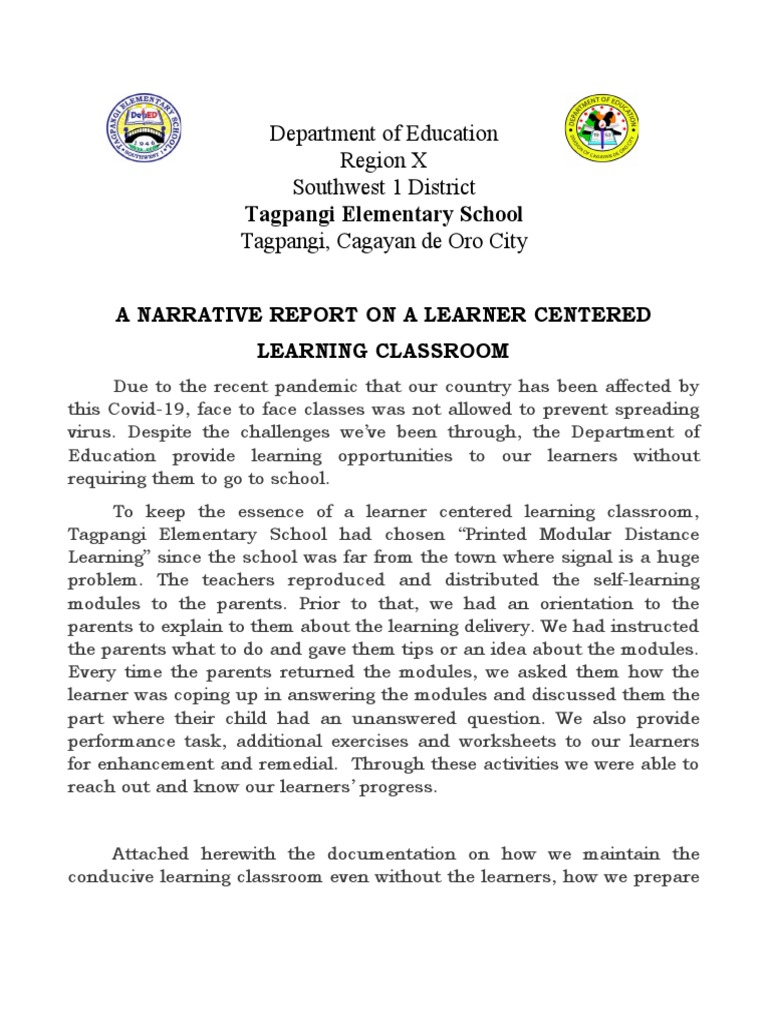 Narrative Report on Modular Learning | PDF