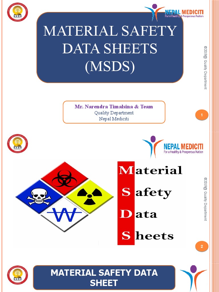 MSDS | PDF | Physical Sciences | Safety
