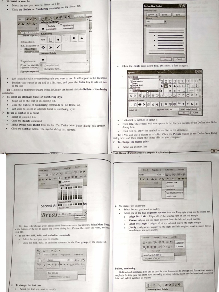 Fundamentals of Computer Application | PDF | Microsoft Word | Page Layout