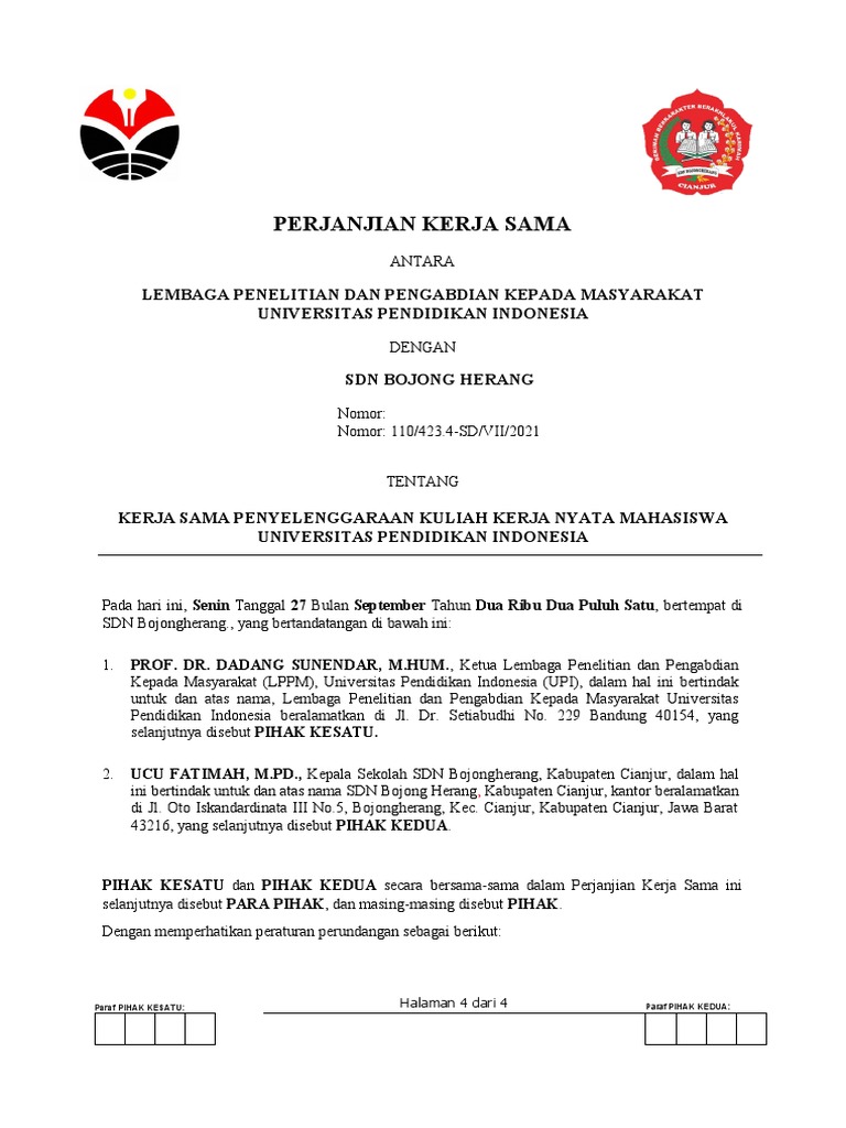 (Edit) Draft SPK KKN Genap 2020 - 2021 Ketua LPPM Upi | PDF ...