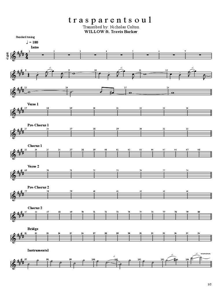 WILLOW Eb (Willow Smith) - Transparent Soul | PDF | Song Structure ...