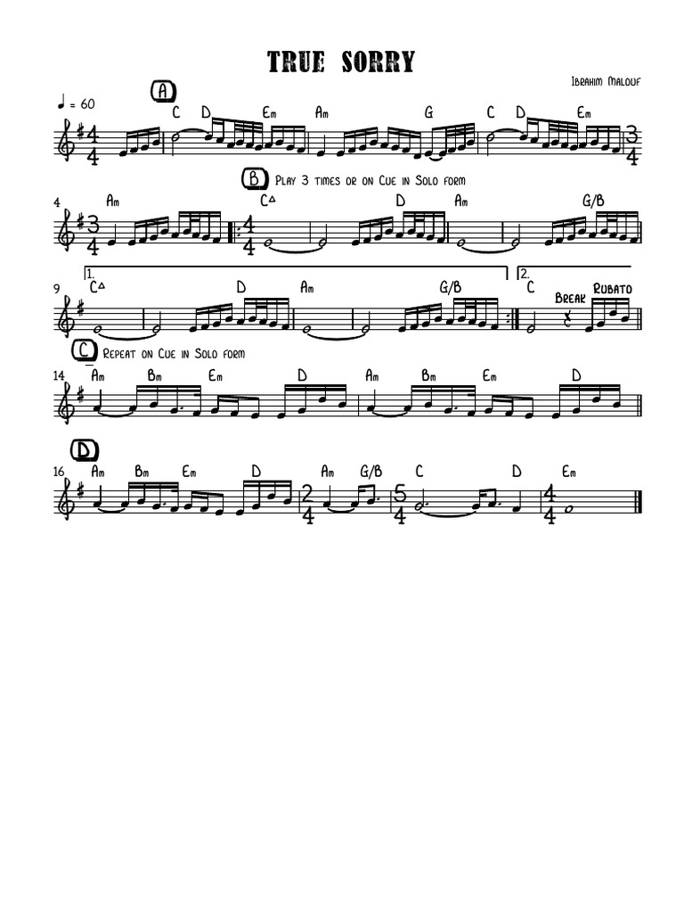 Ibrahim Maalouf True Sorry | PDF