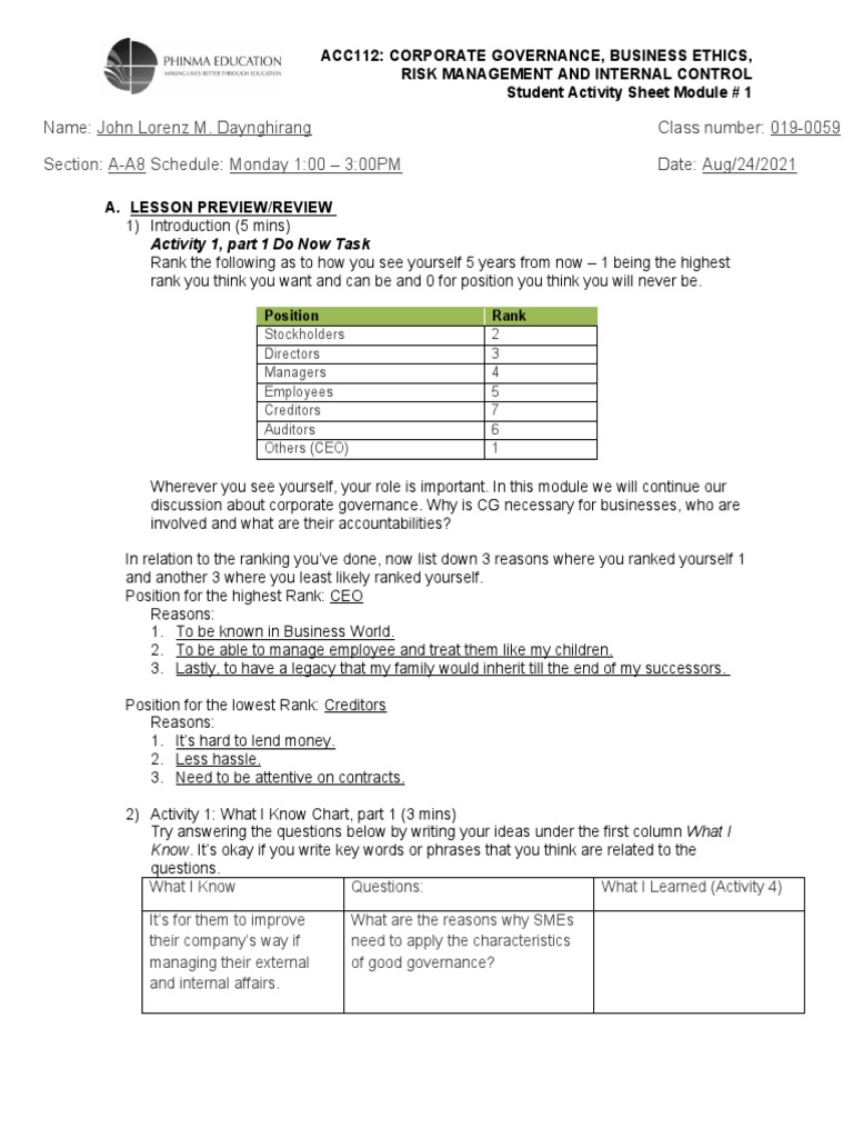 Understanding Corporate Governance, Business Ethics, Risk Management ...